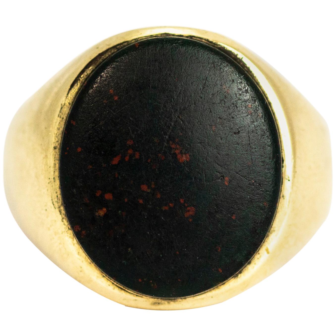 Vintage Bloodstone 9 Carat Gold Signet Ring at 1stDibs | bloodstone ...
