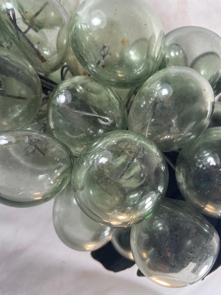 Vintage Blown Smokey Glass Grapes Sculpture For Sale at 1stDibs