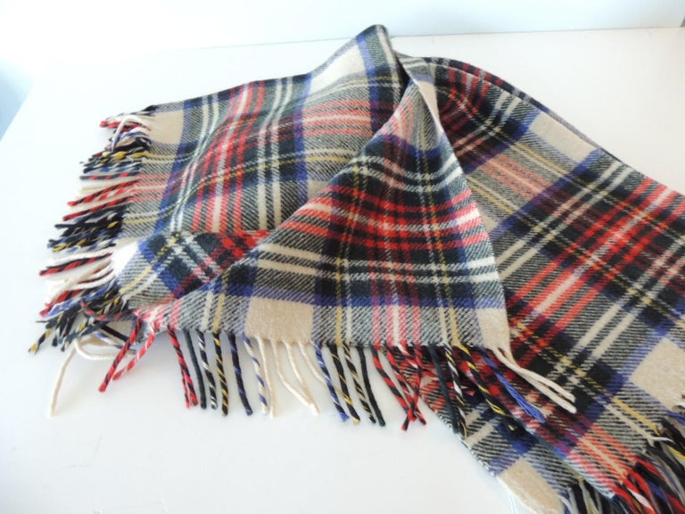 Vintage Blue and Red Tartan Plaid Wood Throw For Sale at 1stDibs | red ...