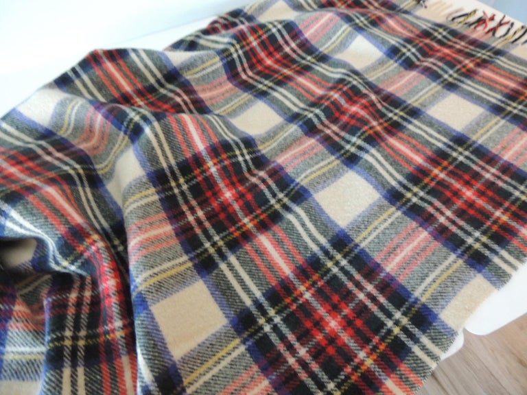 Vintage Blue and Red Tartan Plaid Wood Throw For Sale at 1stDibs | red ...