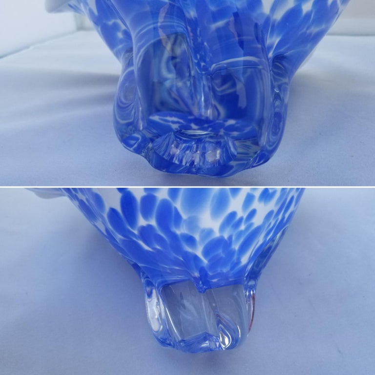Vintage Blue and White Royal Gallery of Poland Hand Blown Glass Bowl ...