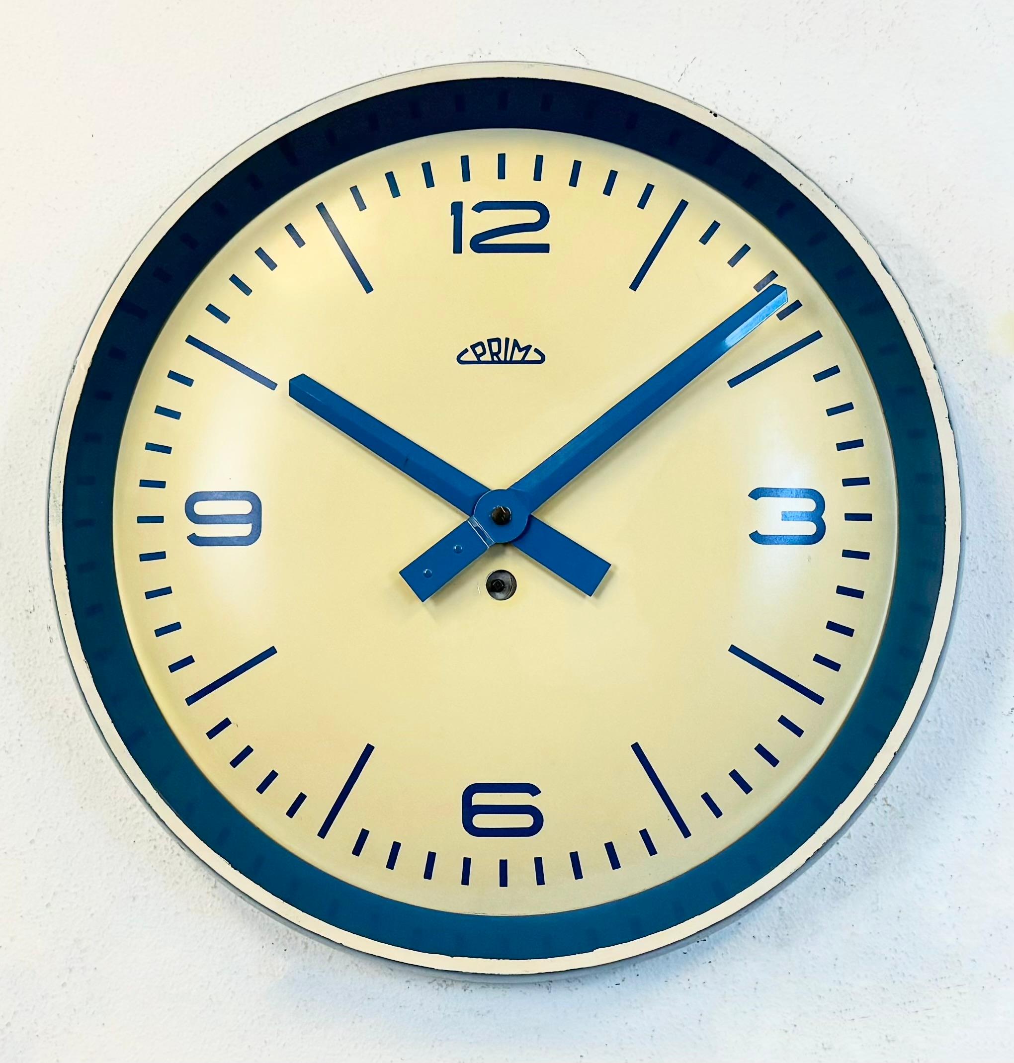 Vintage Blue Bakelite Mechanical Wall Clock from Prim, 1950s For Sale ...