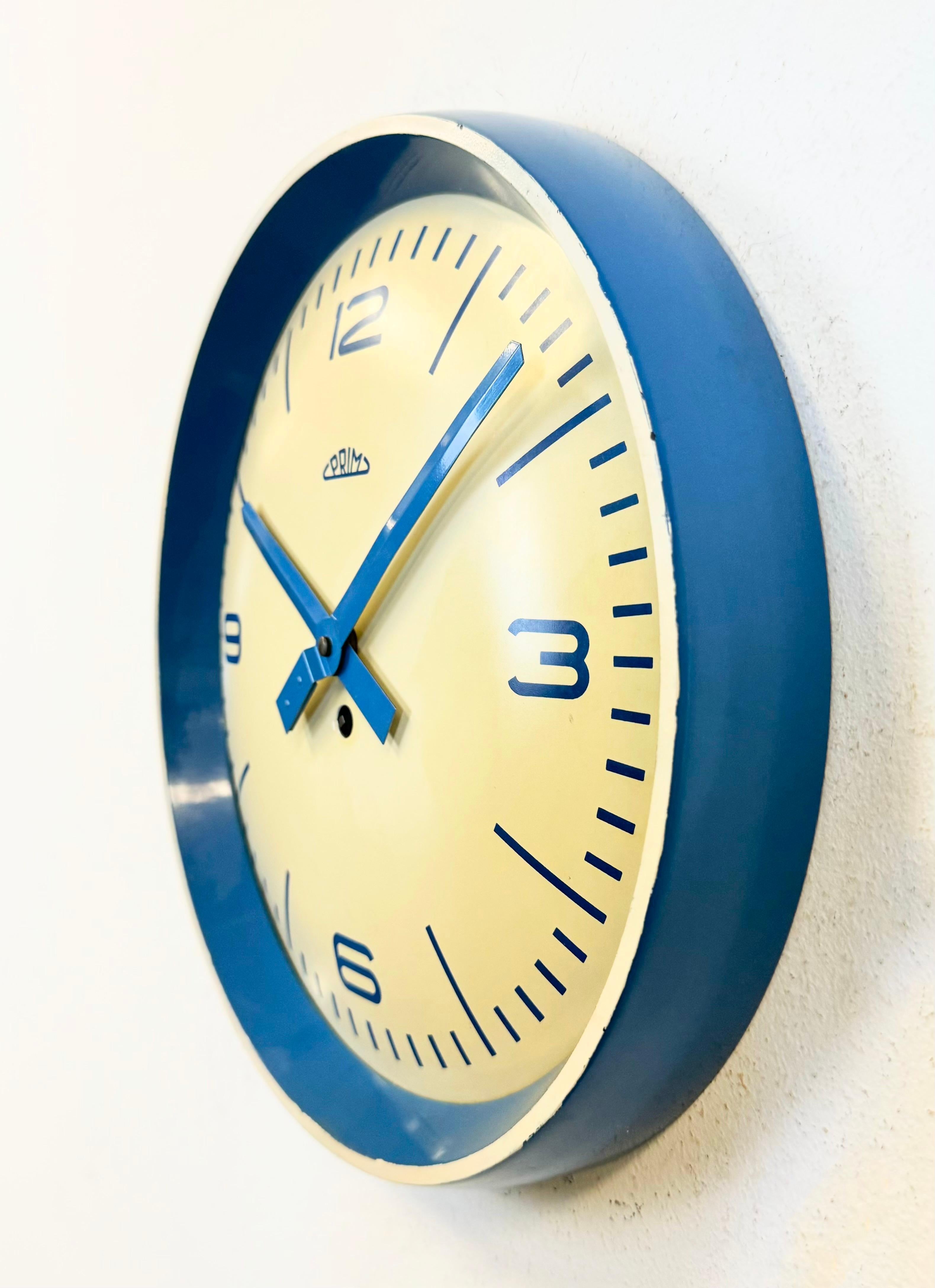 Vintage Blue Bakelite Mechanical Wall Clock from Prim, 1950s For Sale ...