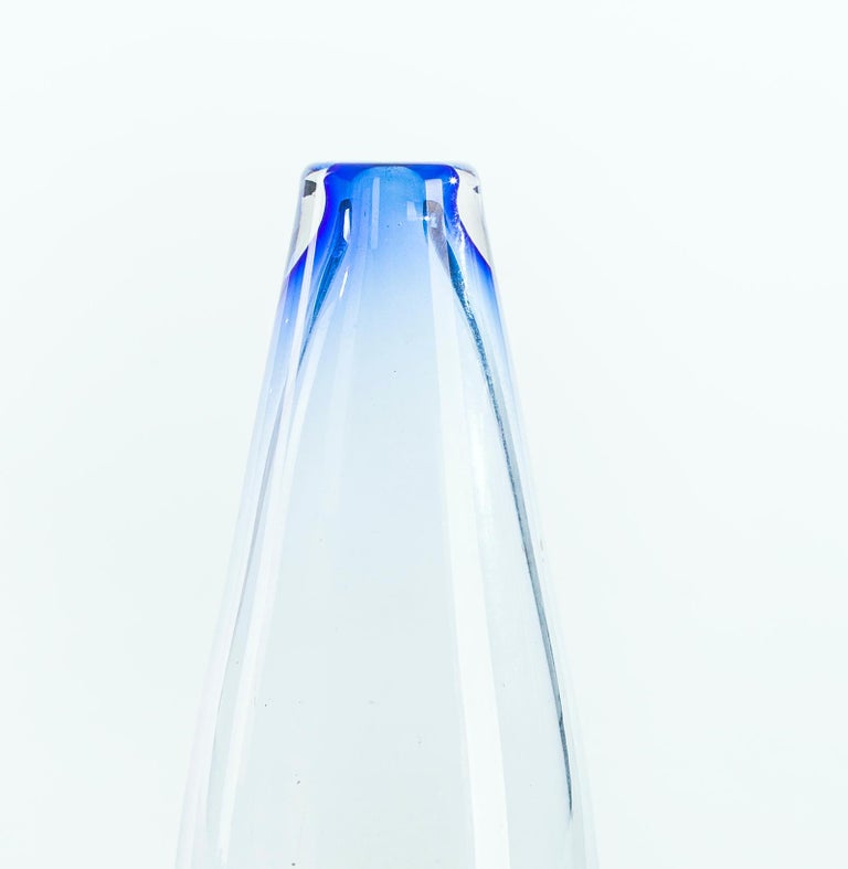 Vintage Blue Blended Glass Vase, Italy, 1960s For Sale at 1stDibs
