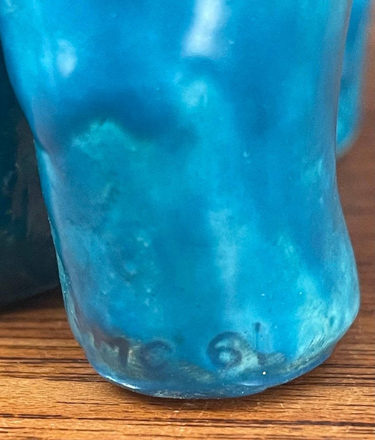Vintage Blue Ceramic "William the Hippo" Sculpture at 1stDibs