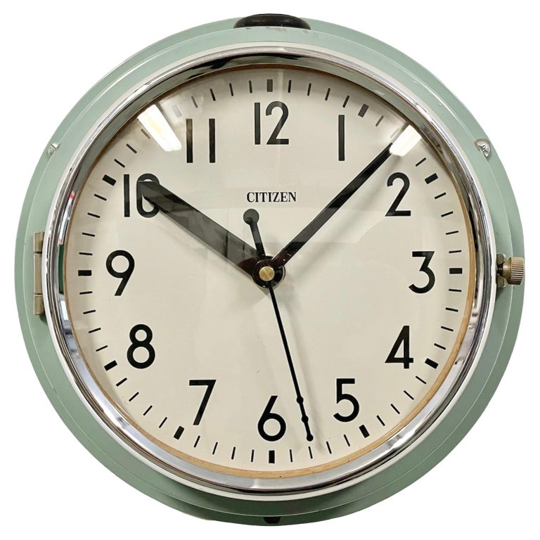 Vintage Blue Citizen Navy Wall Clock, 1970s For Sale at 1stDibs