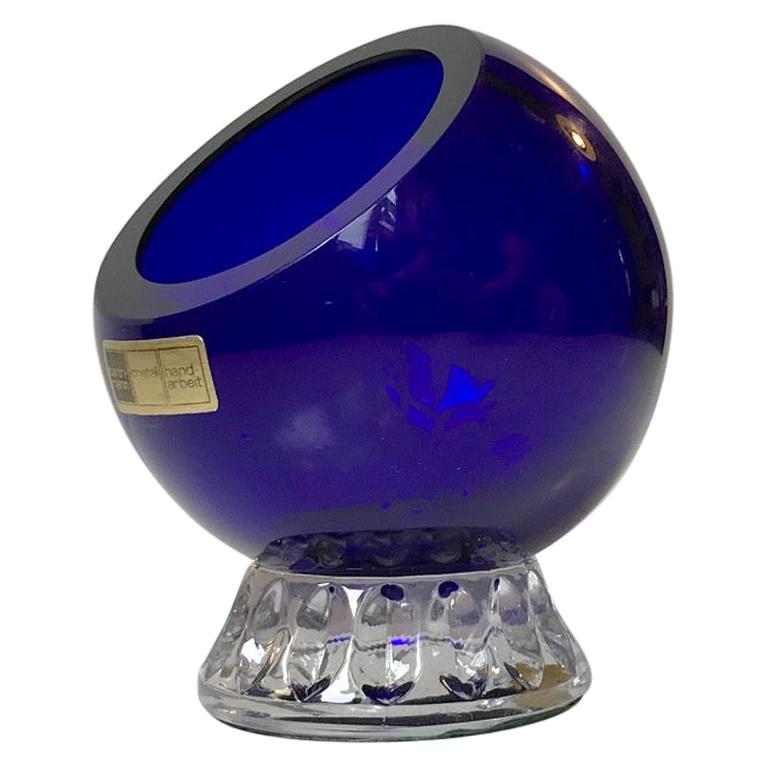 Vintage Blue Crystal Ashtray from Barthmann, Germany 1970s For Sale at ...
