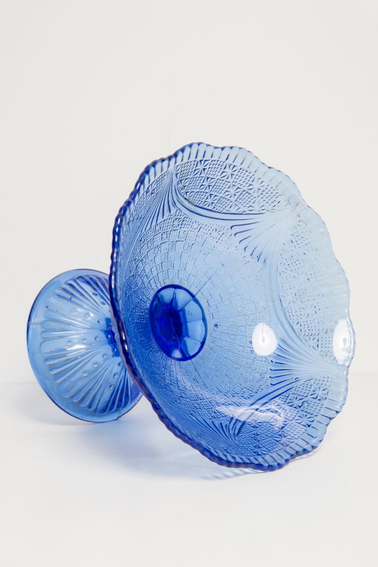 Vintage Blue Decorative Crystal Glass Plate, Italy, 1960s For Sale at ...