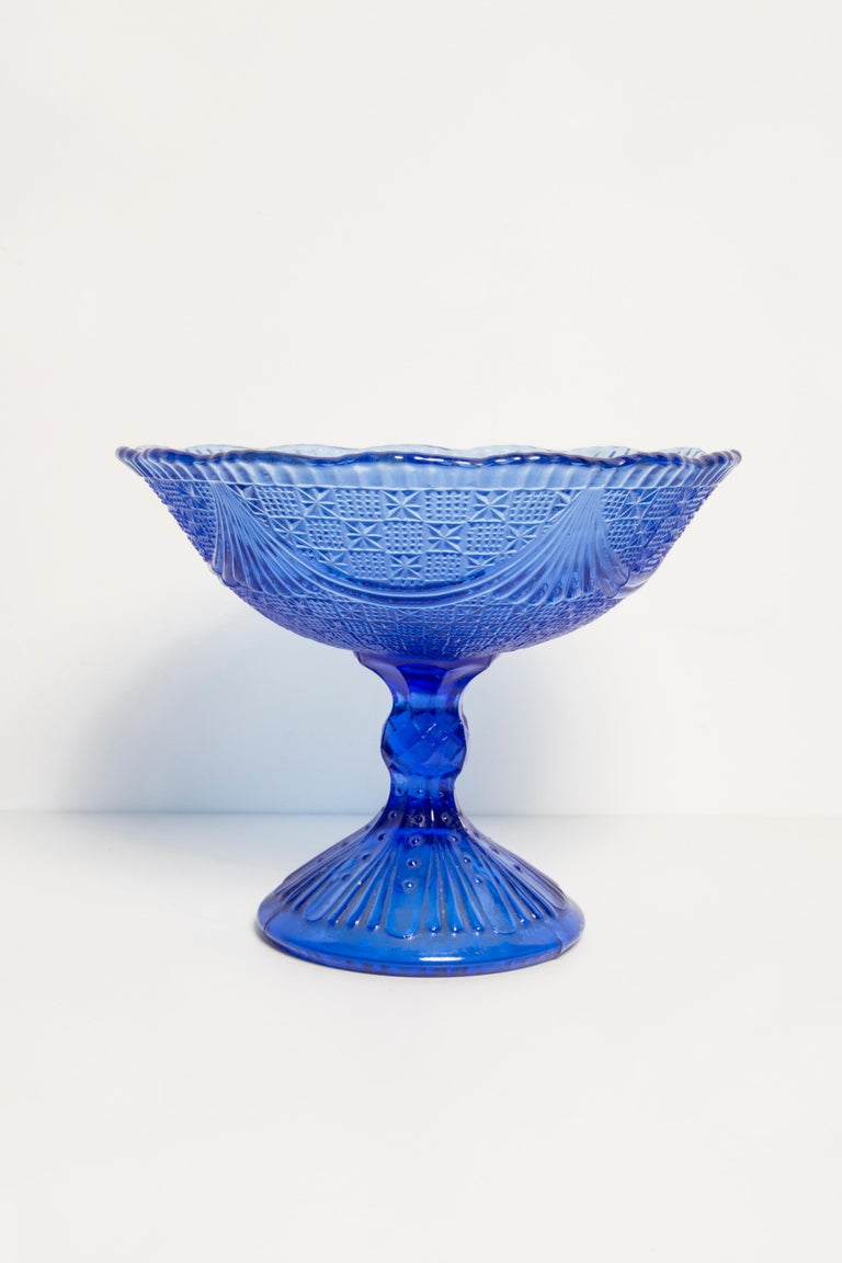 Vintage Blue Decorative Crystal Glass Plate, Italy, 1960s For Sale at ...