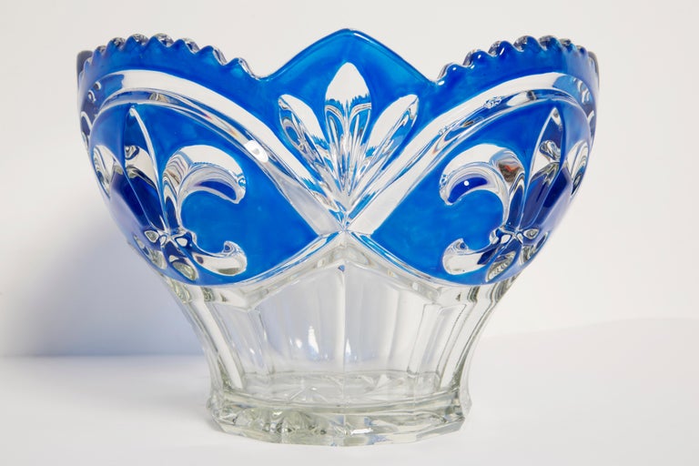Vintage Blue Decorative Crystal Glass Plate, Italy, 1960s For Sale at ...