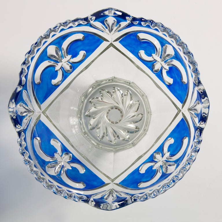 Vintage Blue Decorative Crystal Glass Plate, Italy, 1960s For Sale at ...