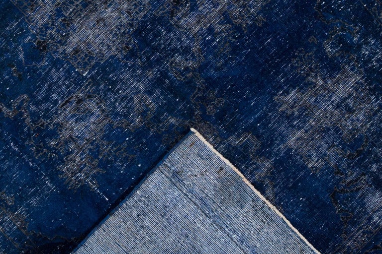 Vintage Blue Distressed Overdyed Rug For Sale at 1stDibs | blue ...