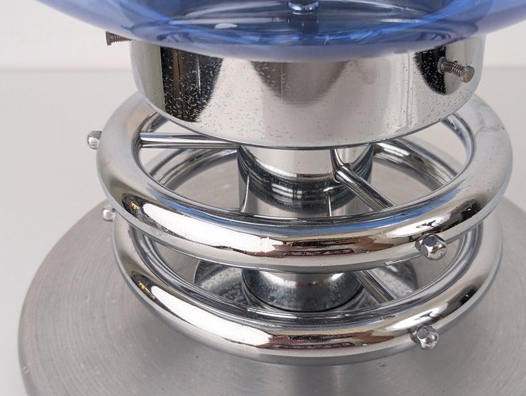 Vintage Blue Glass Membrane Lamp by Toni Zuccheri 1970s For Sale at 1stDibs