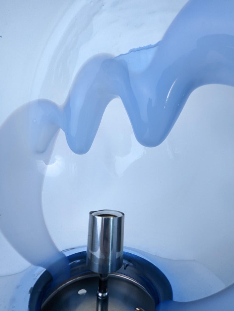 Vintage Blue Glass Membrane Lamp by Toni Zuccheri 1970s For Sale at 1stDibs