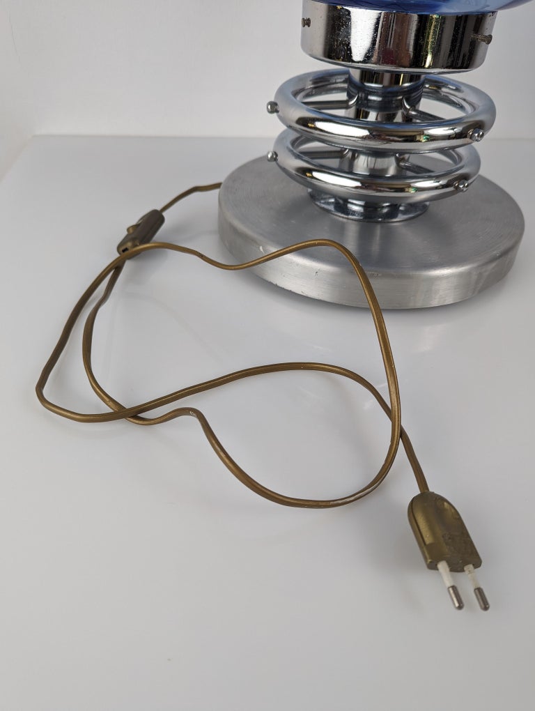 Vintage Blue Glass Membrane Lamp by Toni Zuccheri 1970s For Sale at 1stDibs