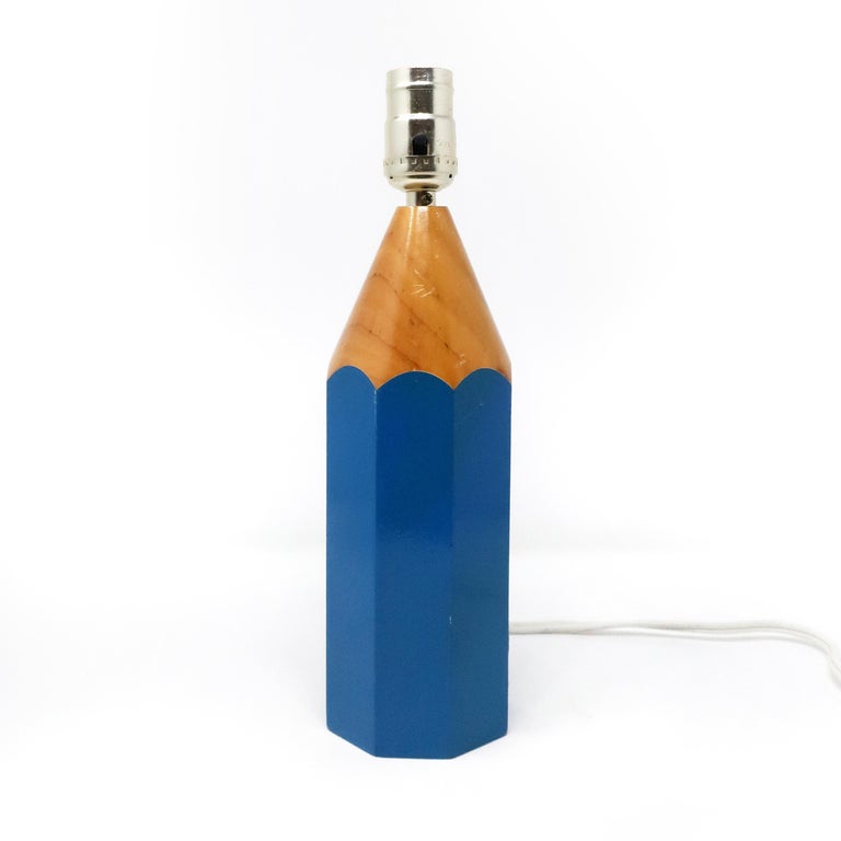 Vintage Blue Lightolier Pencil Lamp at 1stDibs