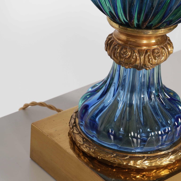 Vintage Blue Marbro Lamp, c. 1960 For Sale at 1stDibs