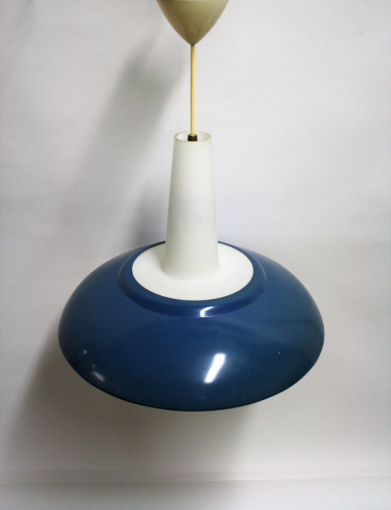 Vintage Blue Pendant Light by Philips, 1960s at 1stDibs