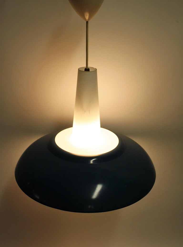 Vintage Blue Pendant Light by Philips, 1960s at 1stDibs
