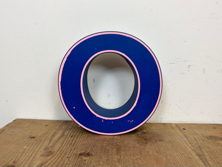 Vintage Blue Plastic Illuminated Letter O, 1970s For Sale at 1stDibs