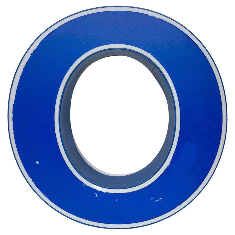 Vintage Blue Plastic Illuminated Letter O, 1970s For Sale at 1stDibs
