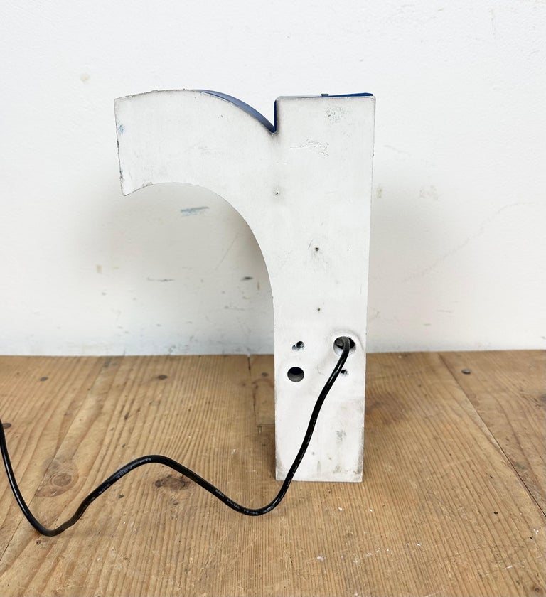Vintage Blue Plastic Illuminated Letter R, 1970s For Sale at 1stDibs