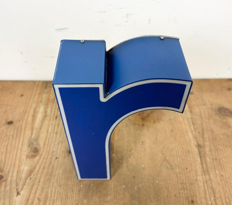 Vintage Blue Plastic Illuminated Letter R, 1970s For Sale at 1stDibs