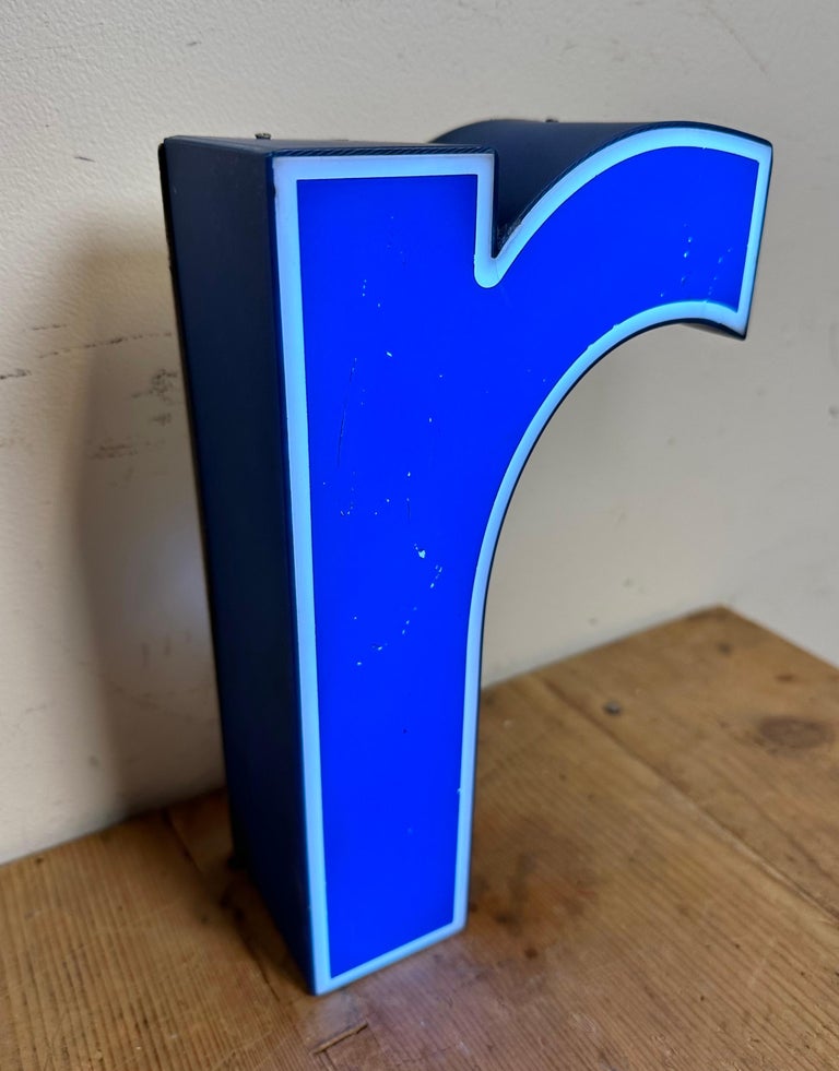Vintage Blue Plastic Illuminated Letter R, 1970s For Sale at 1stDibs