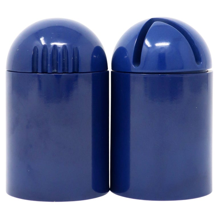 Vintage Blue Salt Shaker and Pepper Grinder by Enzo Mari For Sale at ...