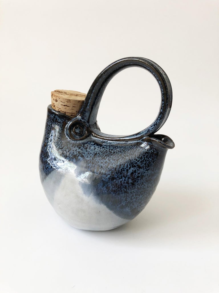 Vintage Blue Studio Pottery Teapot at 1stDibs