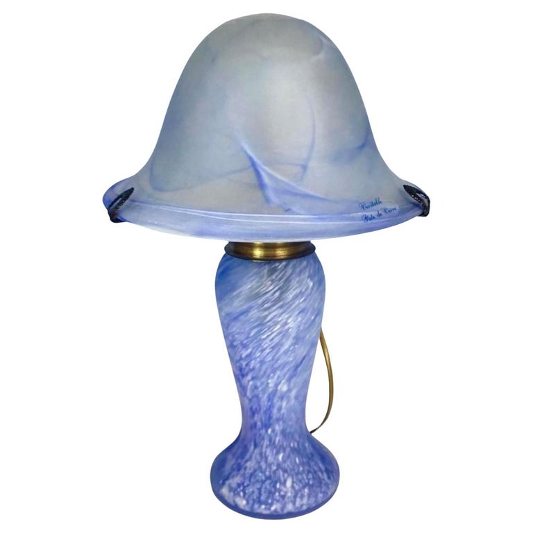 Vintage Blue Table Lamp in Art Glass. For Sale at 1stDibs