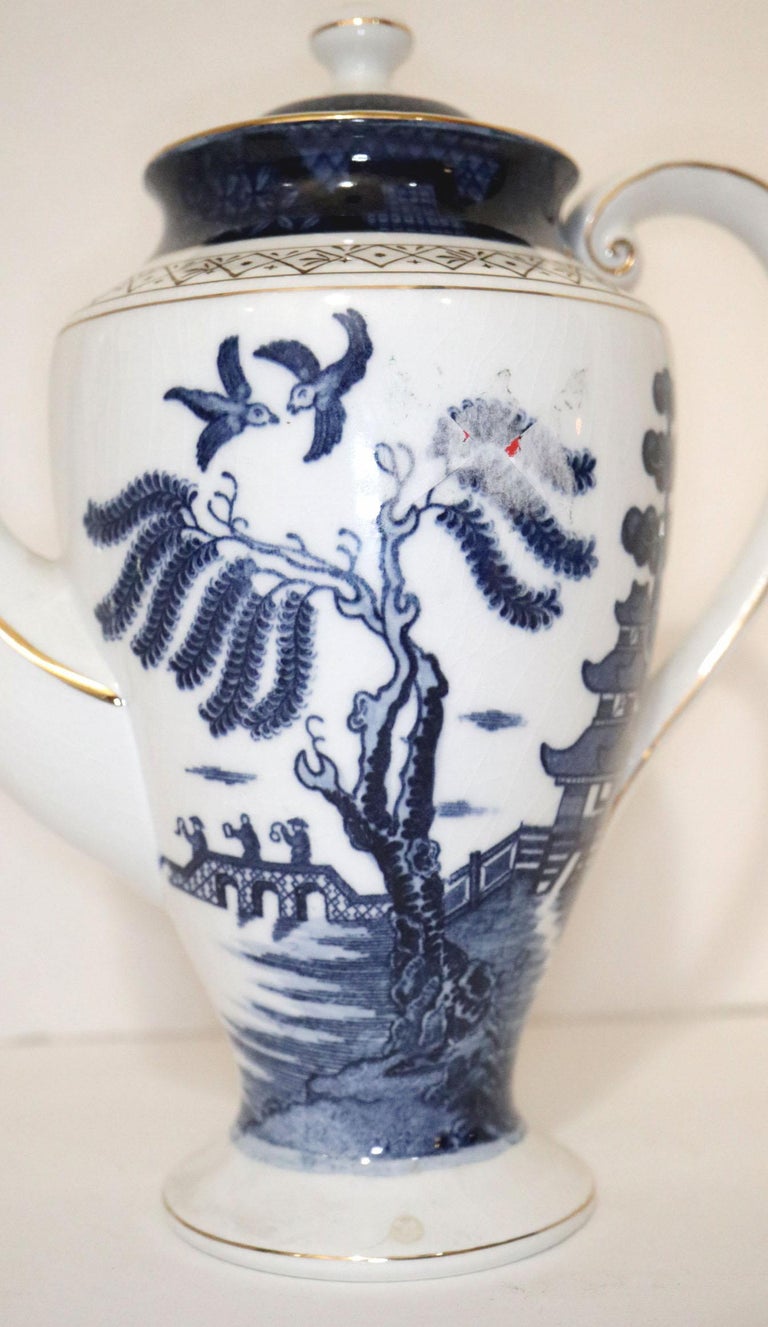 Vintage Blue Willow Double Phoenix Blue and White Demitasse Set 16 ...