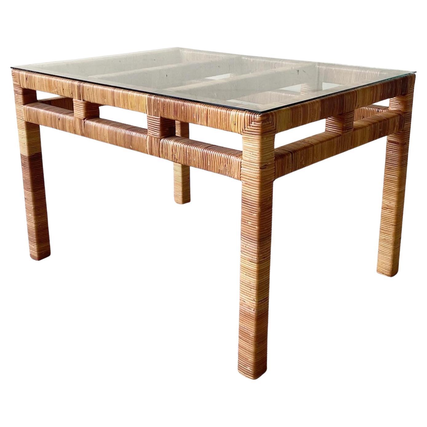Round Glass-Top Center or Dining Table For Sale at 1stDibs