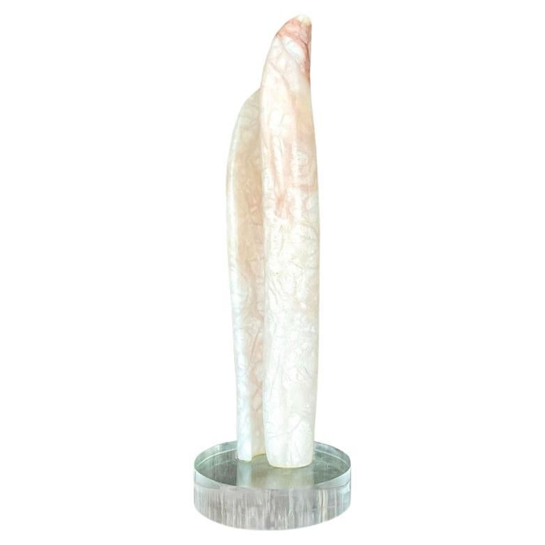 Vintage Boho Abstract White Stone Sculpture For Sale at 1stDibs