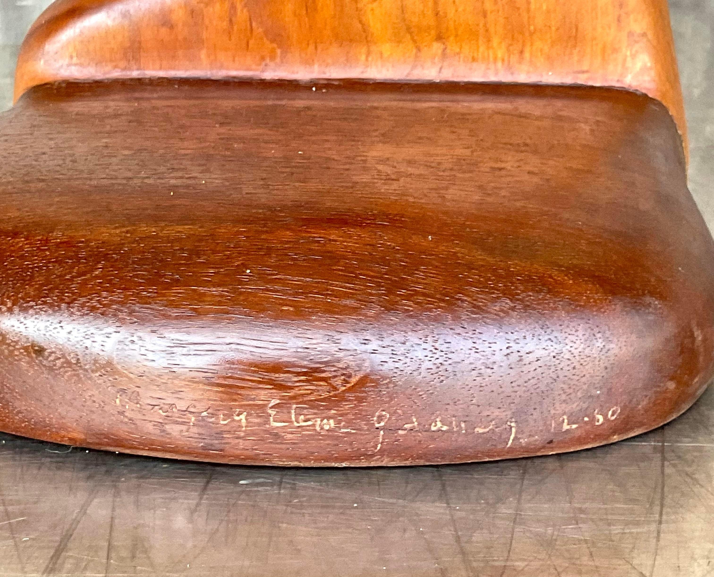 Vintage Boho Abstract Wood Sculpture For Sale at 1stDibs
