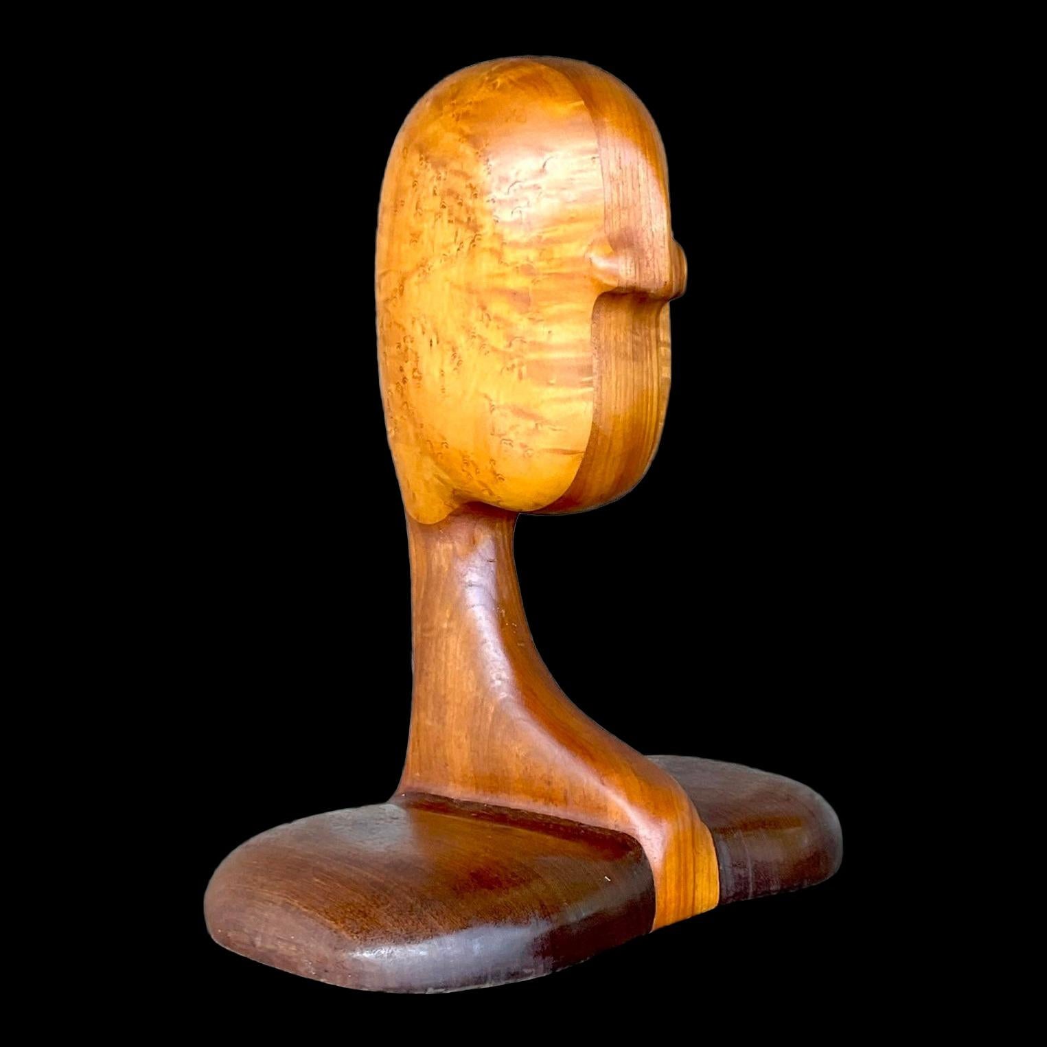 Vintage Boho Abstract Wood Sculpture For Sale at 1stDibs