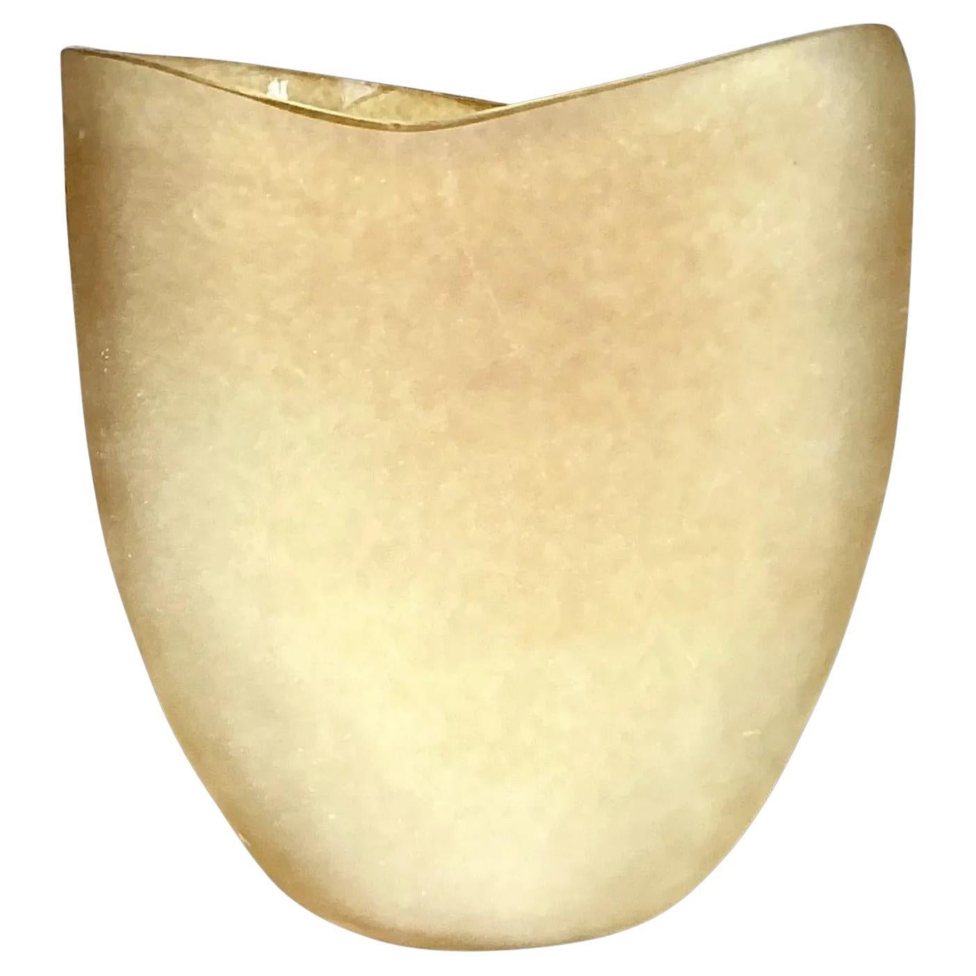 Vintage Boho Blown Glass Striped Vase For Sale at 1stDibs