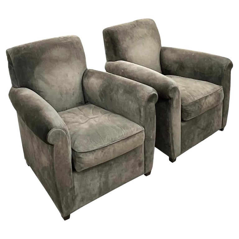 Vintage Boho Baker for Coach Suede Club Chairs, a Pair at 1stDibs ...
