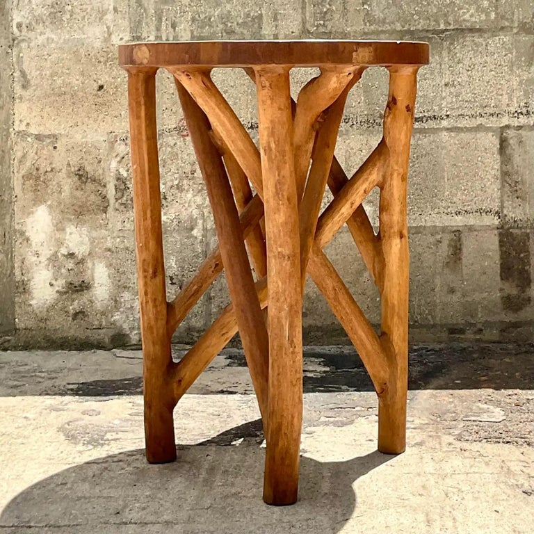Vintage Boho Branches Side Table For Sale at 1stDibs