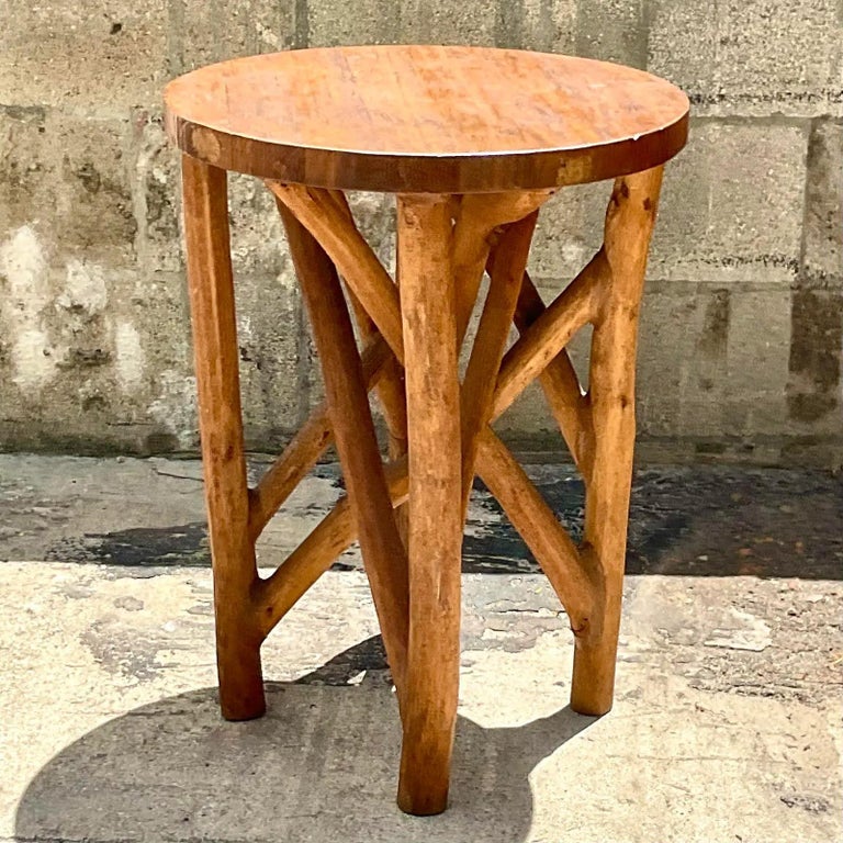Vintage Boho Branches Side Table For Sale at 1stDibs