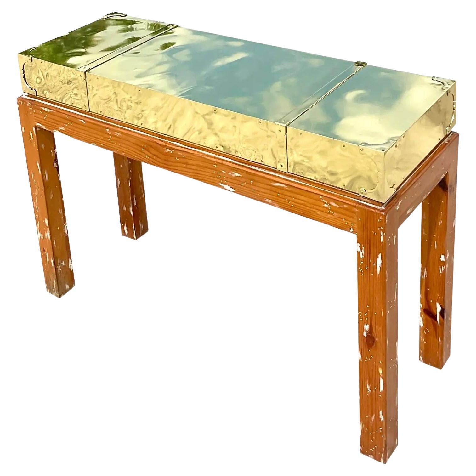 Vintage Boho Curtis Jere Medallion Console at 1stDibs