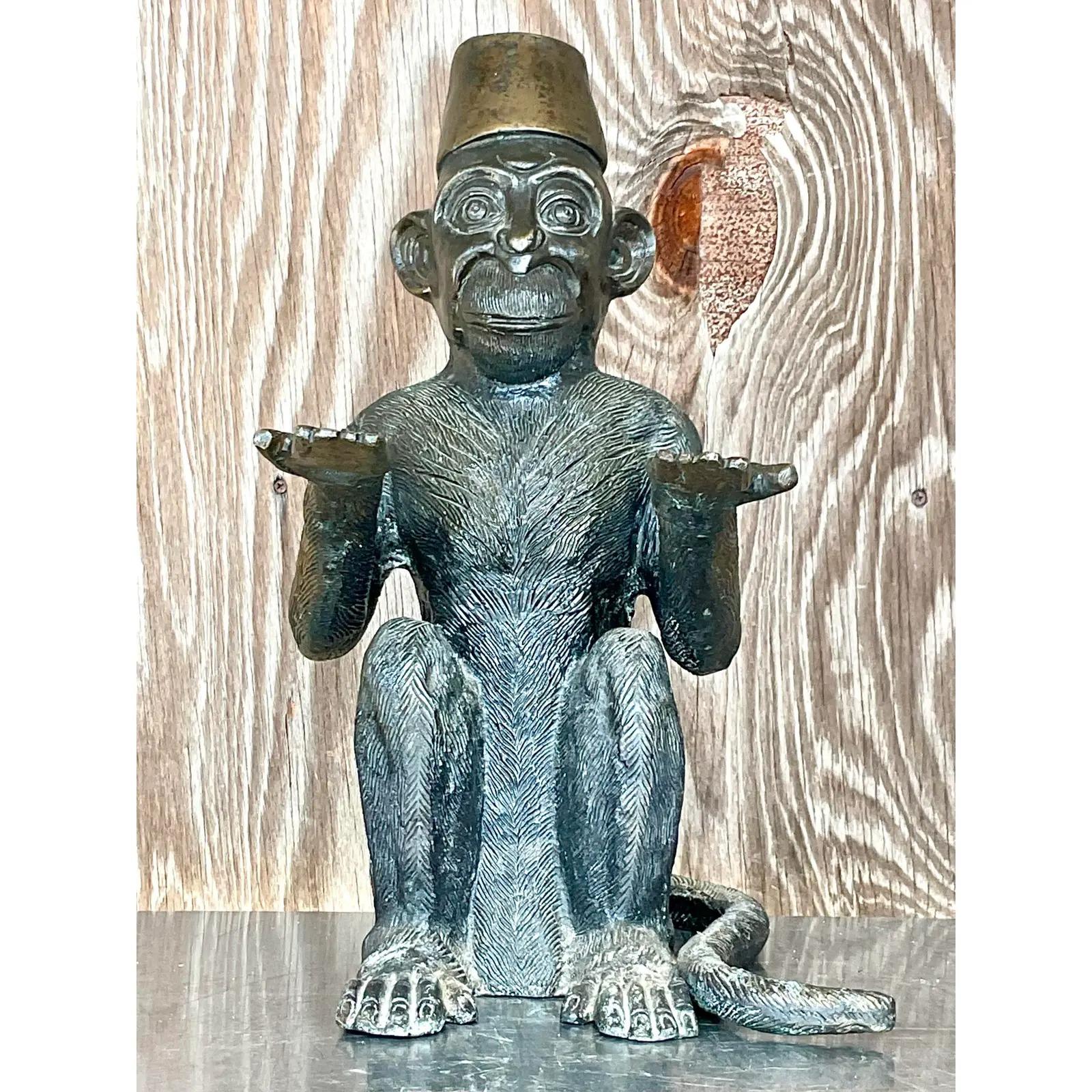 Vintage Boho Bronze Bellhop Monkey at 1stDibs | monkey bellhop origin ...