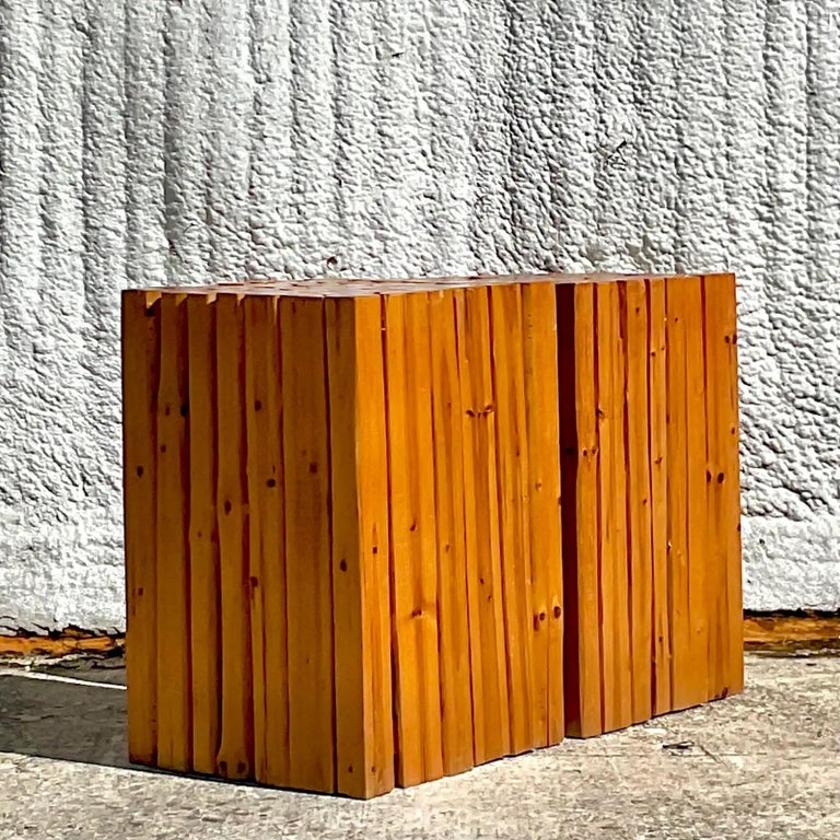 Vintage Boho Bundled Sticks Side Tables, Pair For Sale at 1stDibs