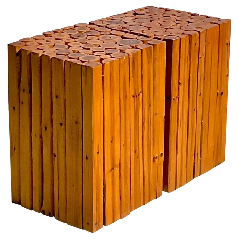 Vintage Boho Bundled Sticks Side Tables, Pair For Sale at 1stDibs