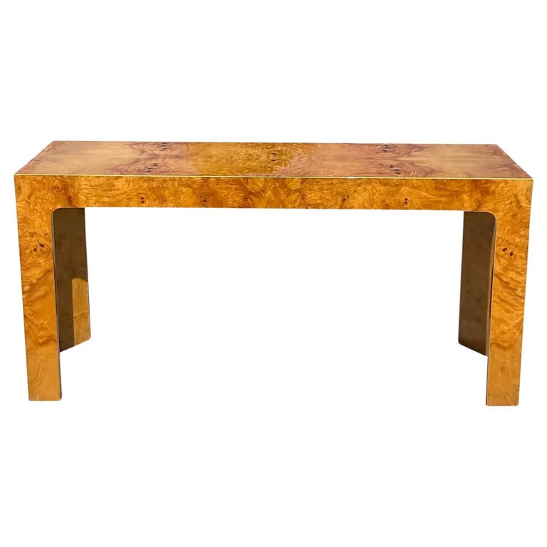 Vintage Boho Burl Console After Milo Baughman For Sale at 1stDibs