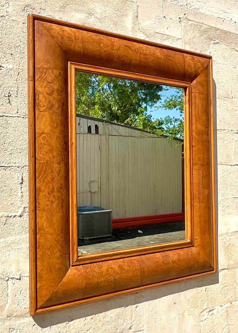 Vintage Boho Burl Wood Mirror For Sale at 1stDibs