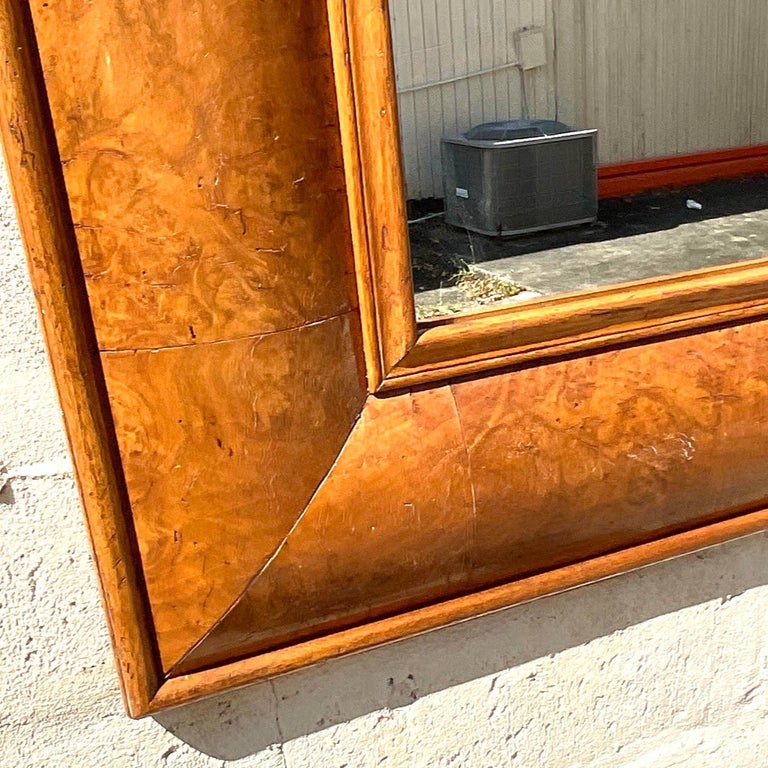 Vintage Boho Burl Wood Mirror For Sale at 1stDibs