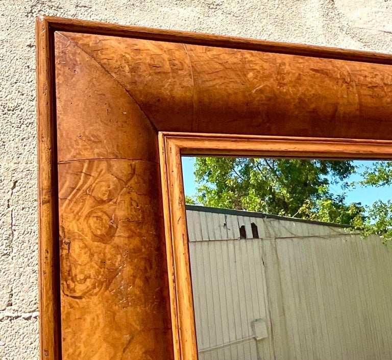Vintage Boho Burl Wood Mirror For Sale at 1stDibs