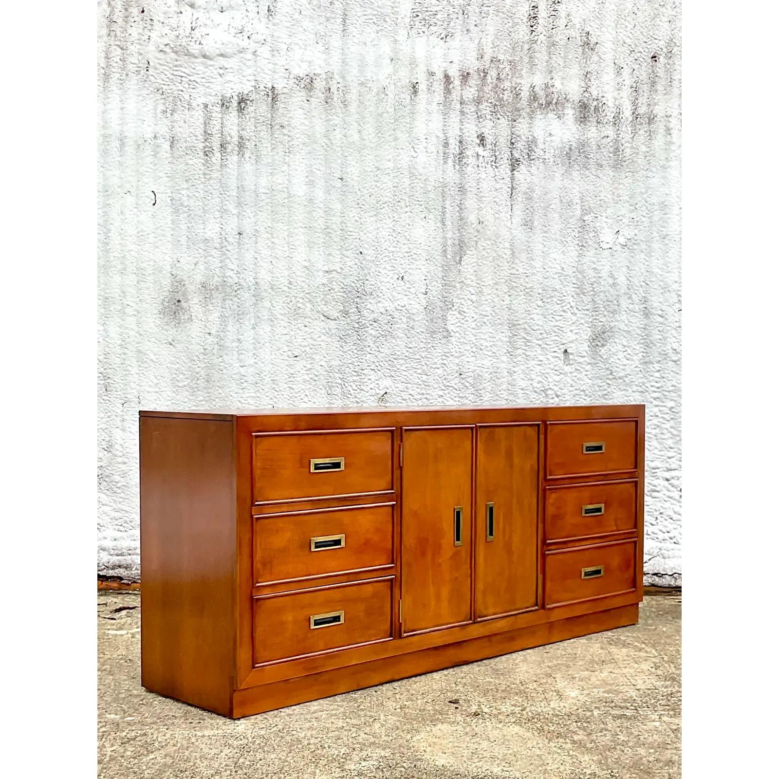 Vintage Boho Campaign Credenza at 1stDibs
