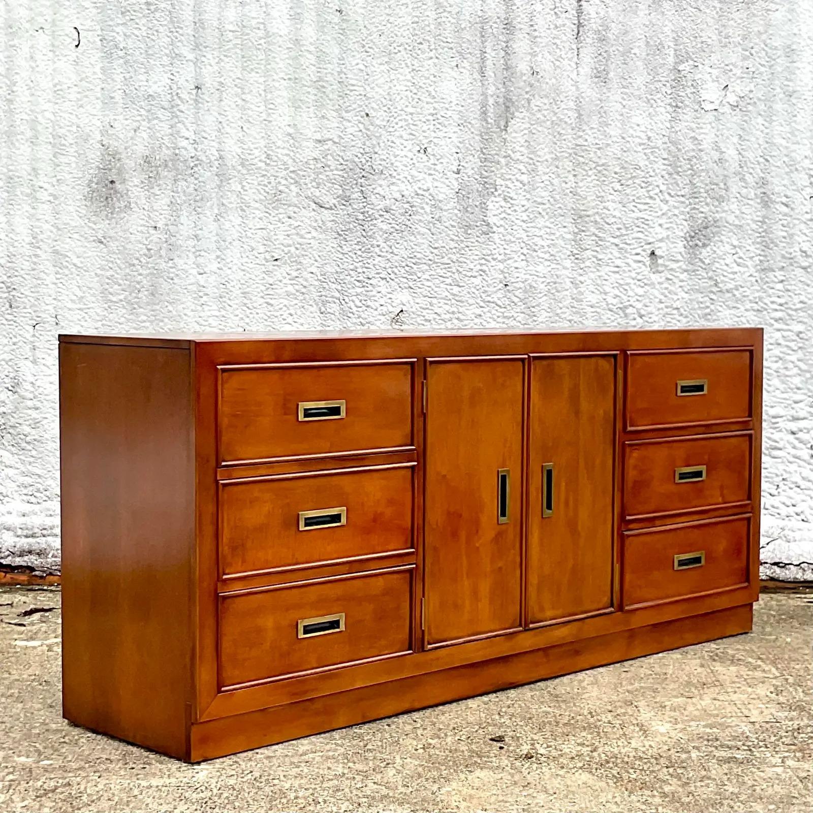 Vintage Boho Campaign Credenza at 1stDibs